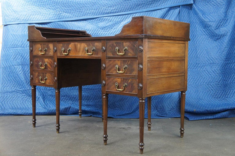 Antique Colonial Mfg Sheraton Flame Mahogany George Washington Writing ...