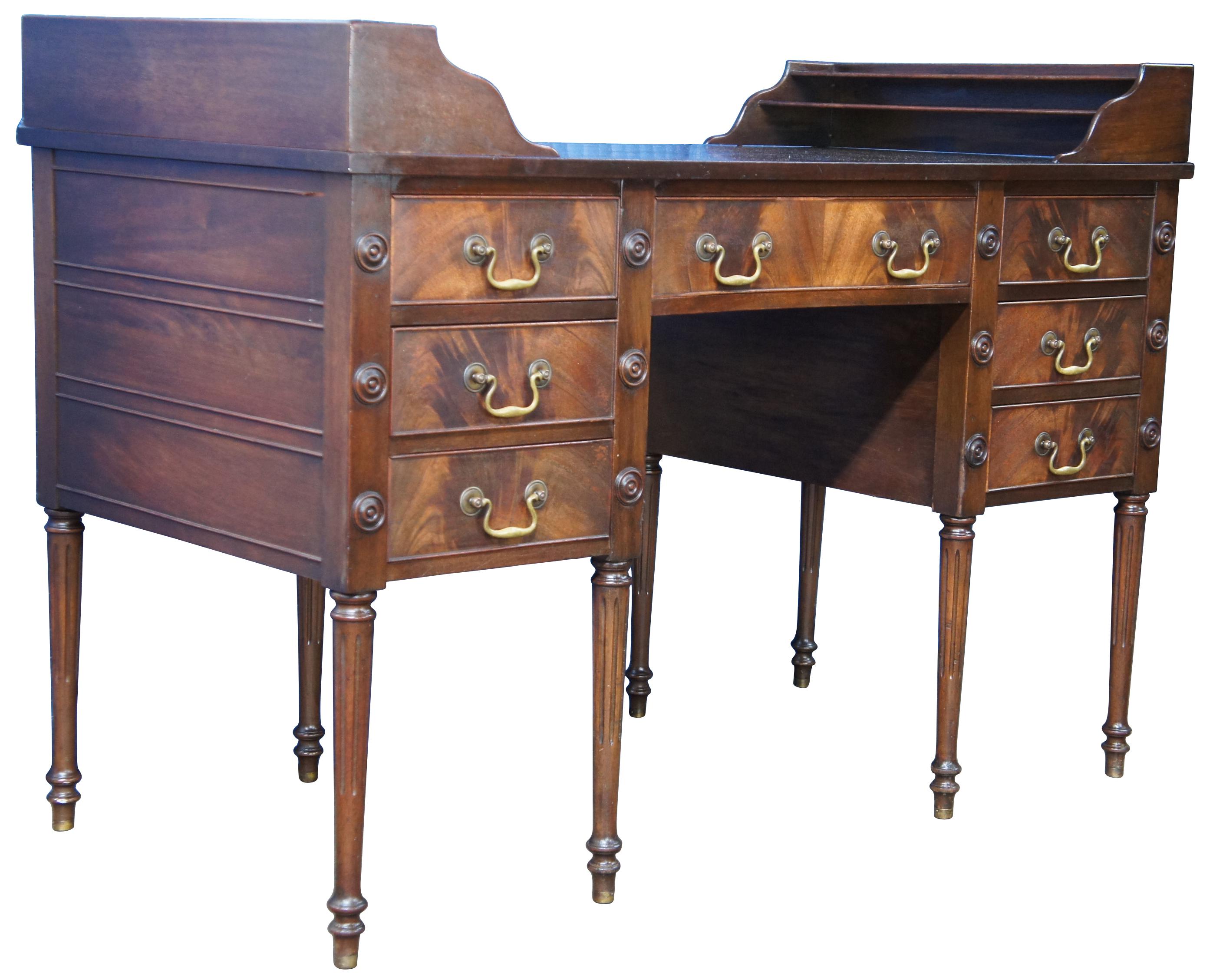 Antique Colonial Mfg Sheraton Flame Mahogany George Washington Writing ...