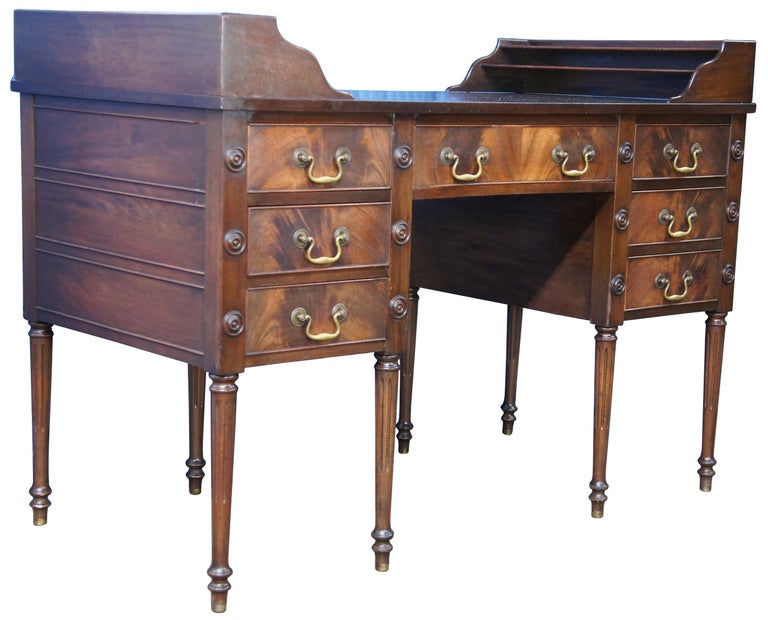 Antique Colonial Mfg Sheraton Flame Mahogany George Washington Writing ...