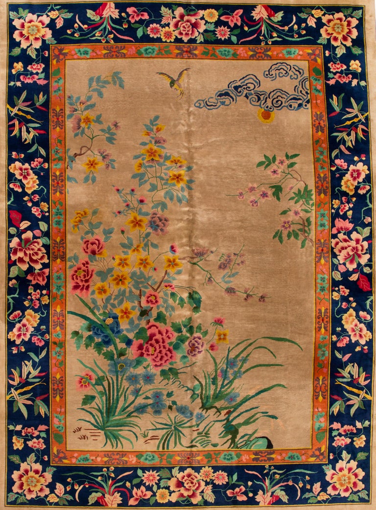 Antique Colorful Chinese Nichols Wool Rug For Sale at 1stDibs | wool ...