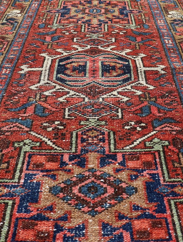 Antique Colorful Persian Heriz Rug with a Bold Geometric Design For ...