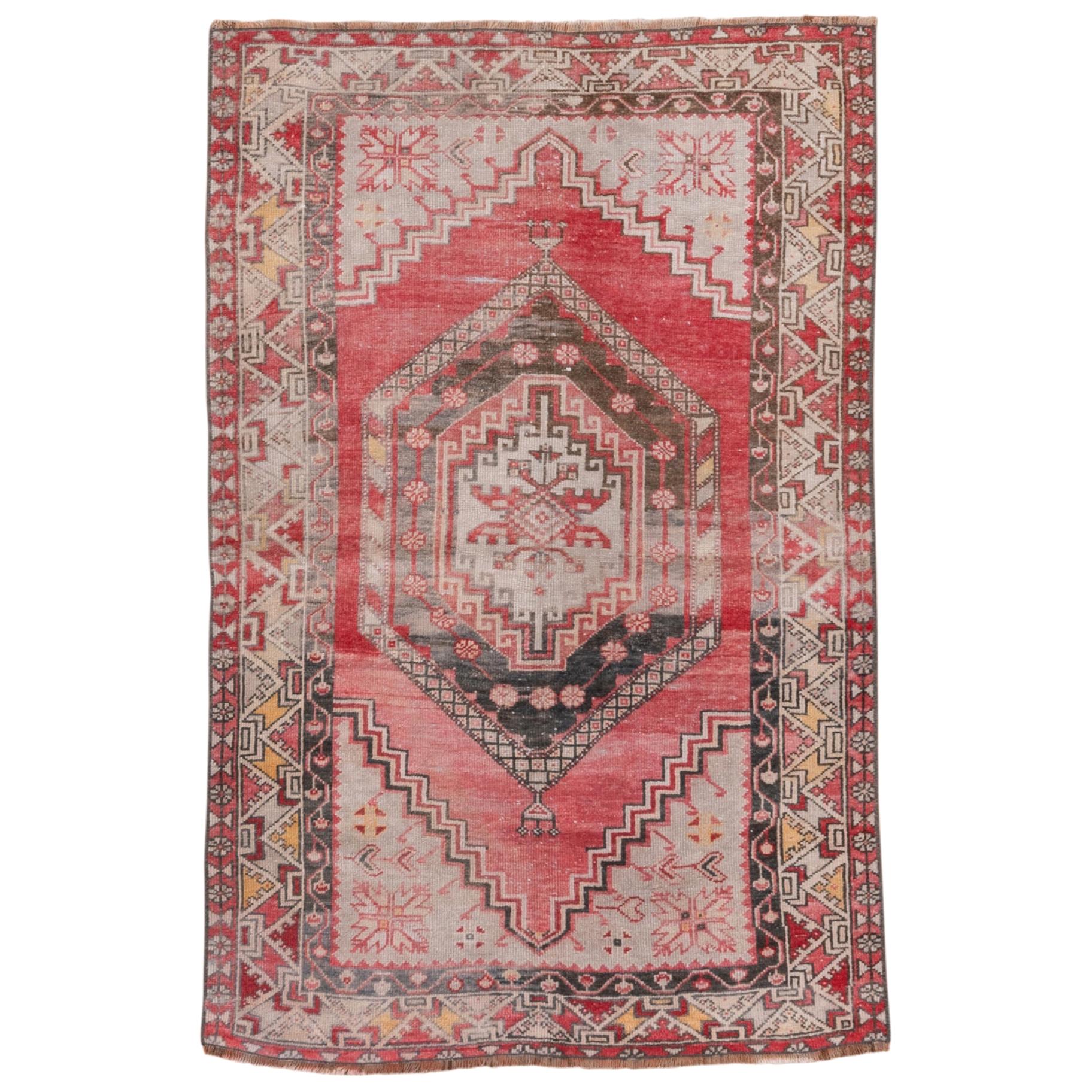 Antique Colorful Turkish Oushak Rug with Teal Color For Sale at 1stDibs