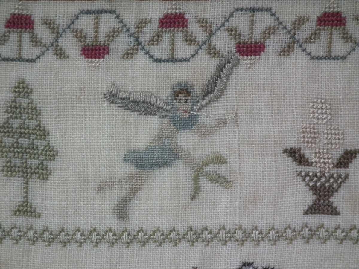 Antique Commemorative Sampler, 1793, by Elizabeth Holden at 1stDibs