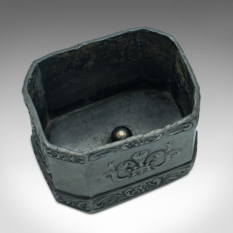 Antique Commemorative Tobacco Keeper, English, Lead, Decor, Snuff Box ...