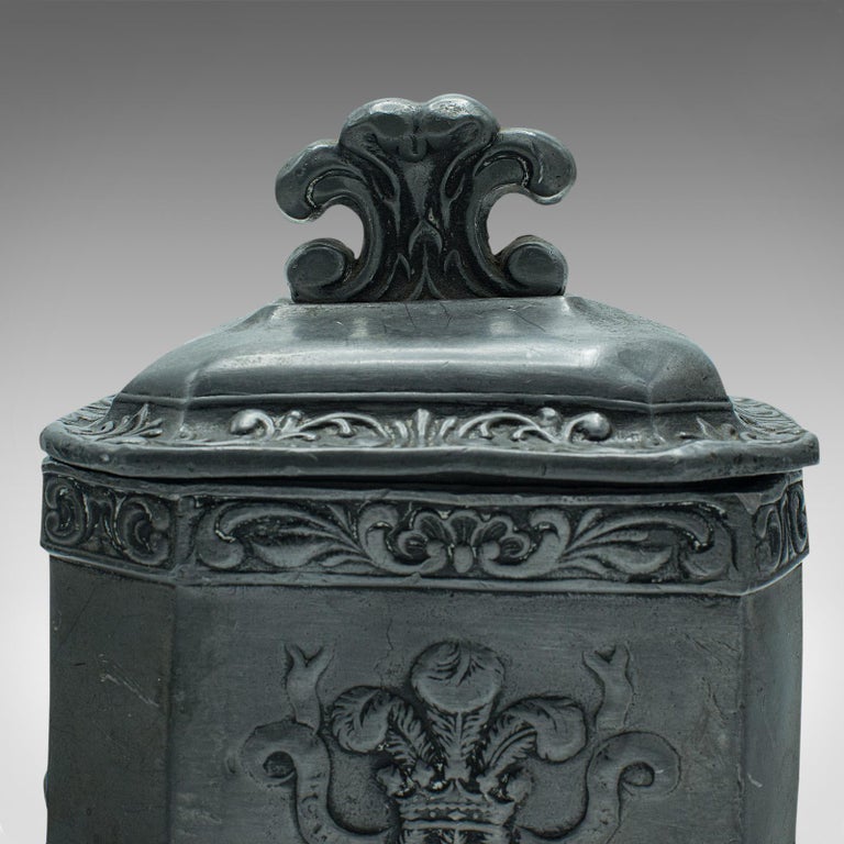 Antique Commemorative Tobacco Keeper, English, Lead, Decor, Snuff Box ...