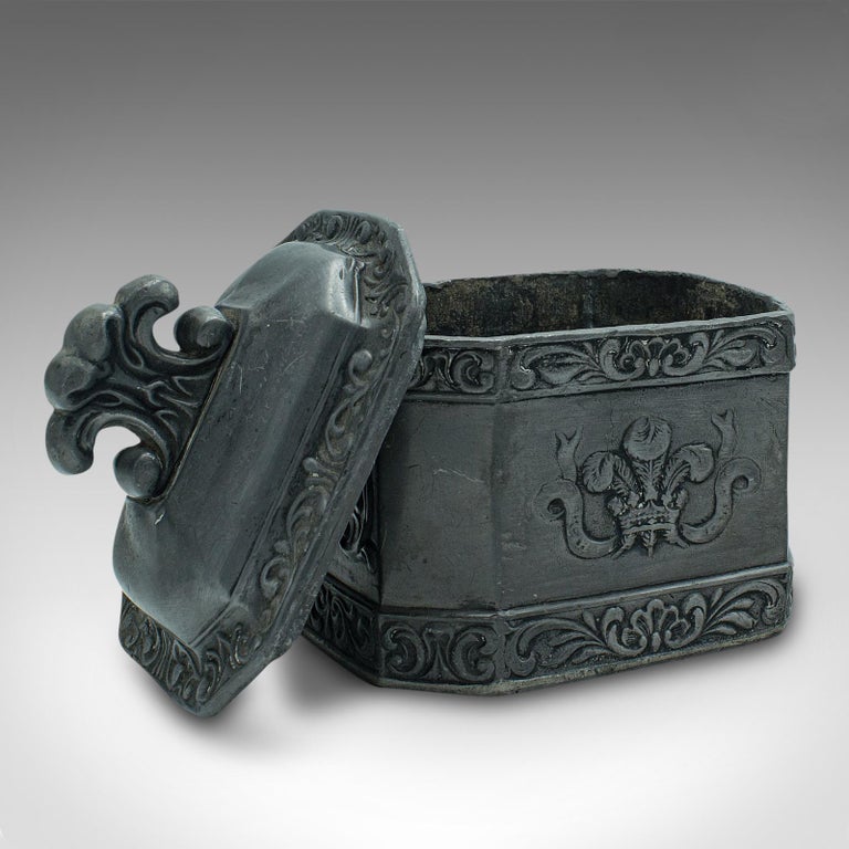 Antique Commemorative Tobacco Keeper, English, Lead, Decor, Snuff Box ...