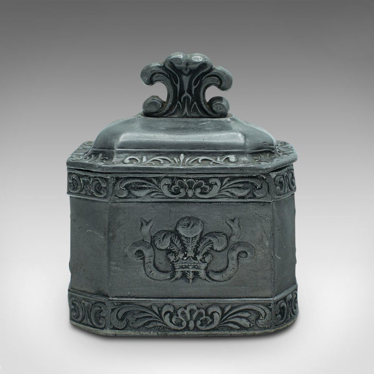 Antique Commemorative Tobacco Keeper, English, Lead, Decor, Snuff Box ...