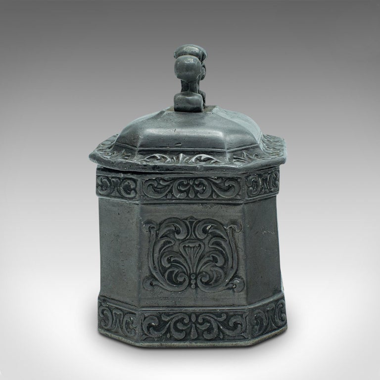Antique Commemorative Tobacco Keeper, English, Lead, Decor, Snuff Box ...