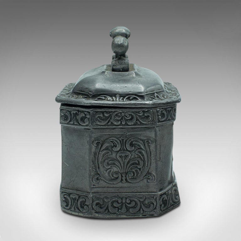 Antique Commemorative Tobacco Keeper, English, Lead, Decor, Snuff Box ...