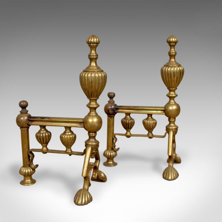 Antique Companion Set of Fire Irons on Rests, Classical Revival, circa ...