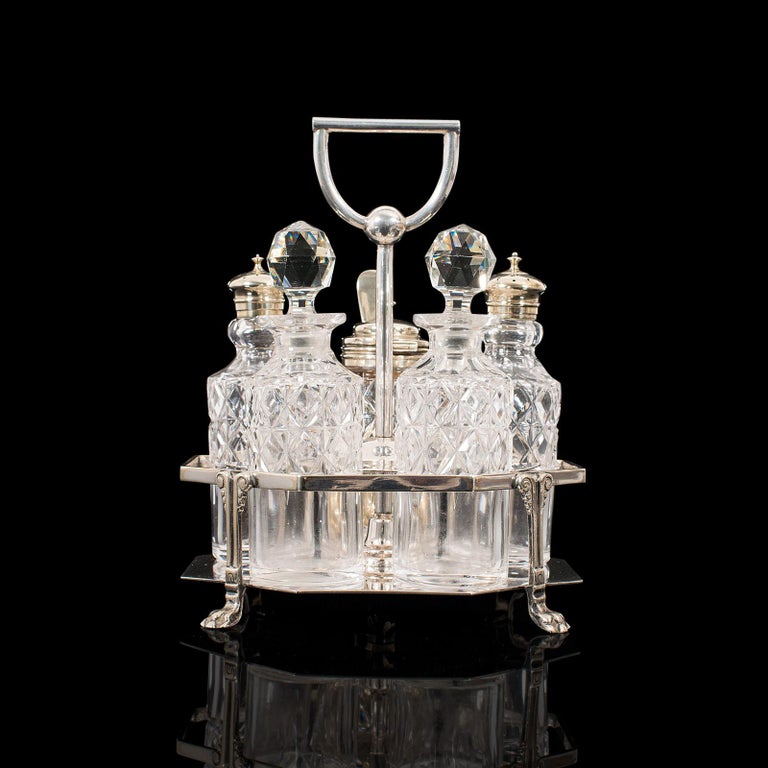 Antique Condiment Serving Set, English, Silver Plate, Table, Ashbury ...