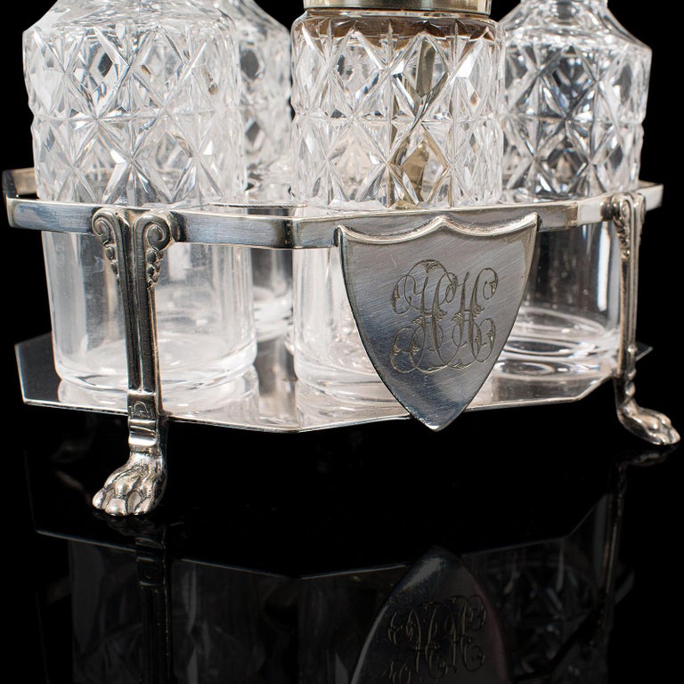 Antique Condiment Serving Set, English, Silver Plate, Table, Ashbury ...