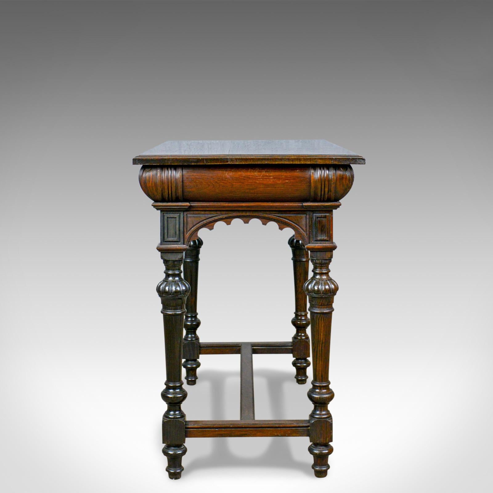 Antique Console Table, Irish, Oak, Side, Carved, Late 19th Century ...