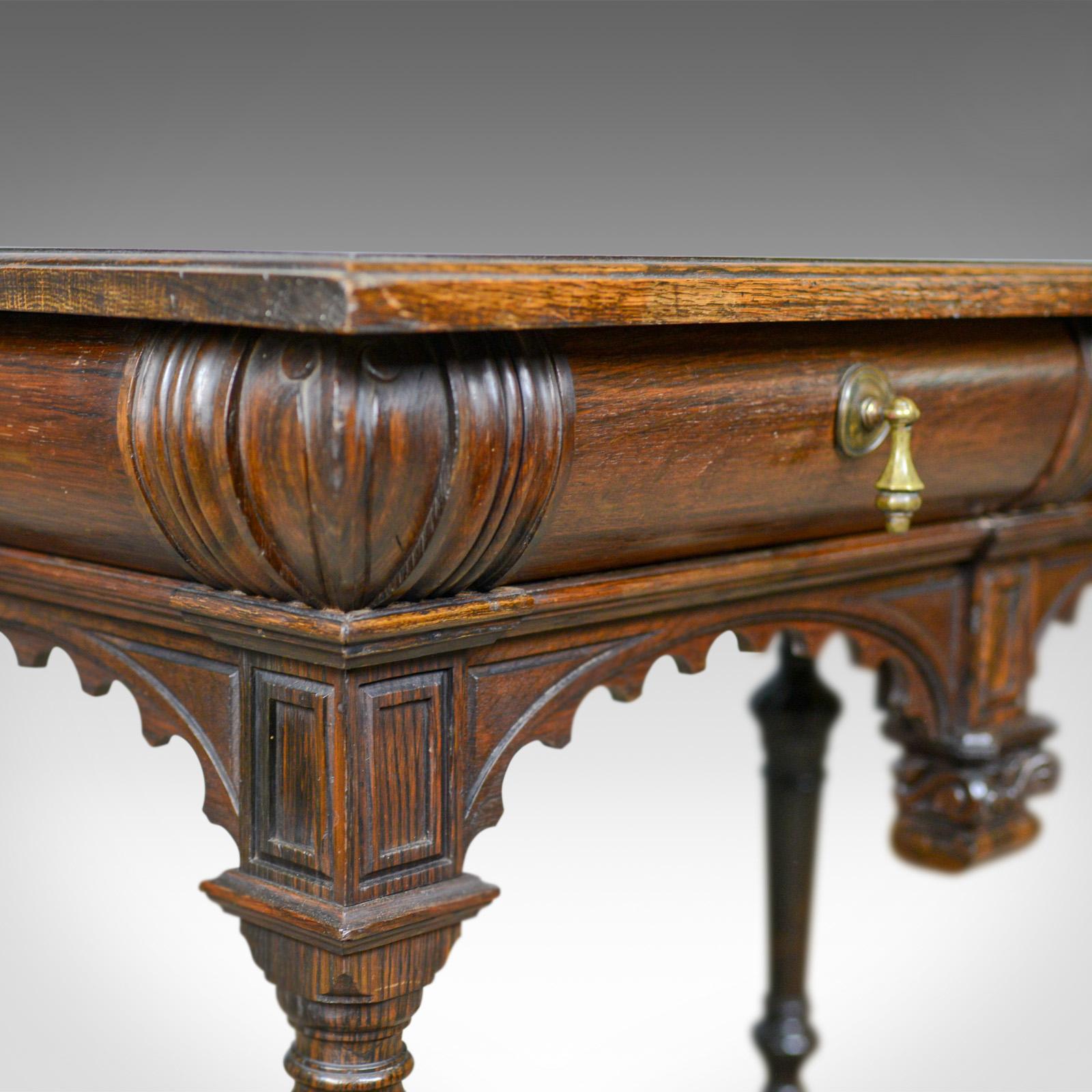 Antique Console Table, Irish, Oak, Side, Carved, Late 19th Century ...