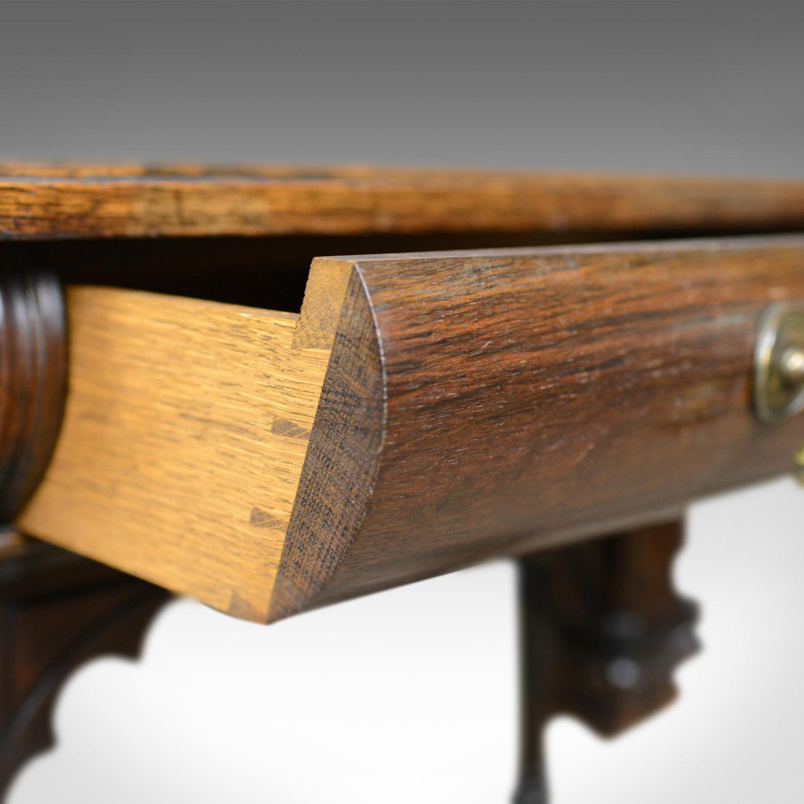 Antique Console Table, Irish, Oak, Side, Carved, Late 19th Century ...