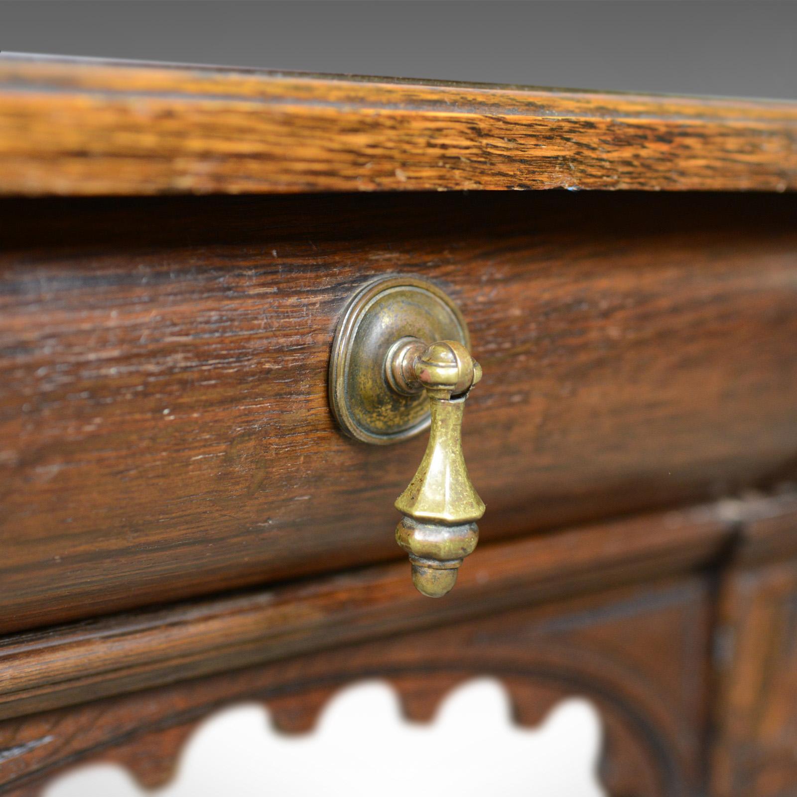 Antique Console Table, Irish, Oak, Side, Carved, Late 19th Century ...