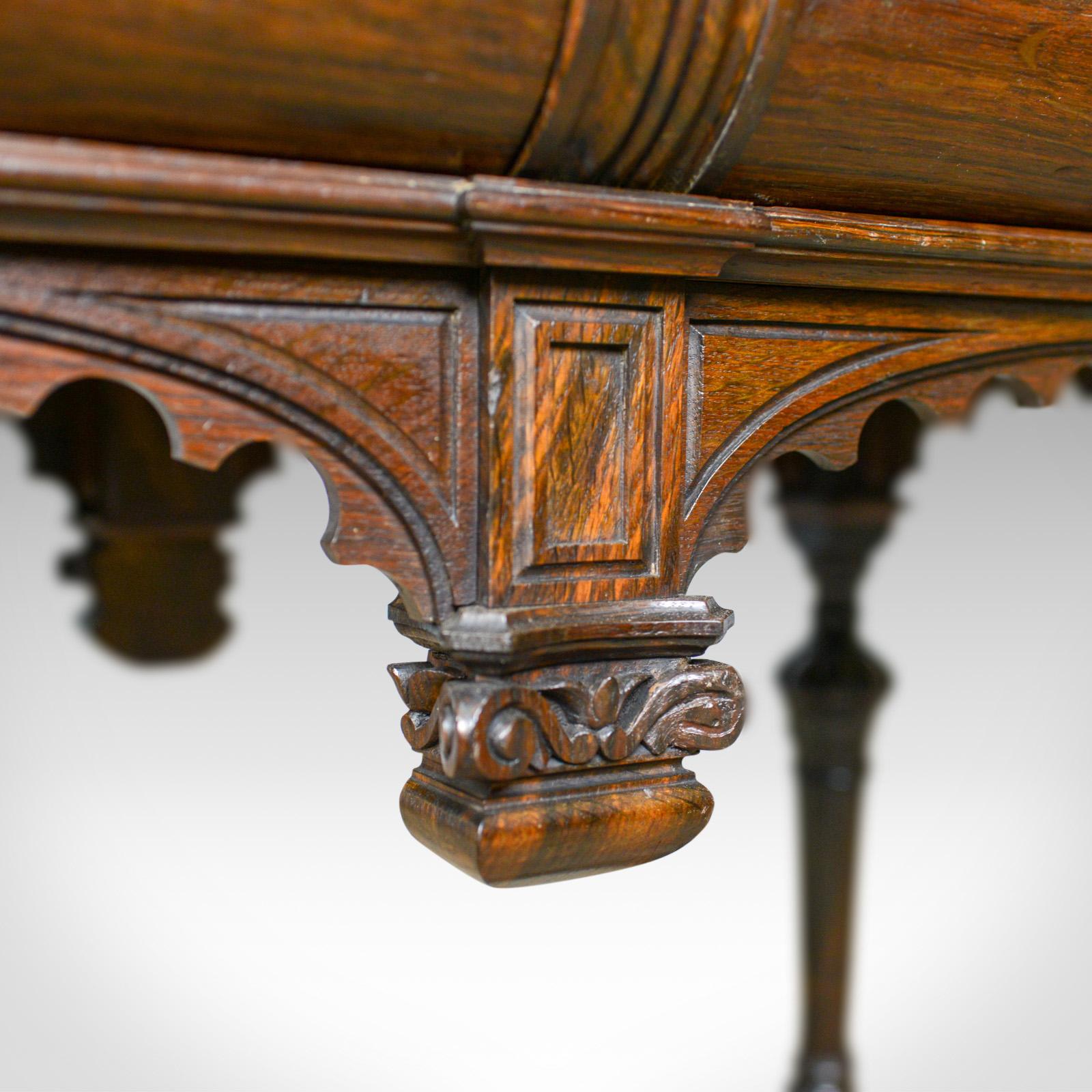 Antique Console Table, Irish, Oak, Side, Carved, Late 19th Century ...