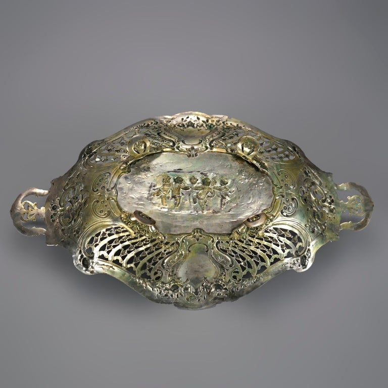 Antique Continental 800 Silver Figural Cherub Reticulated Center Bowl ...