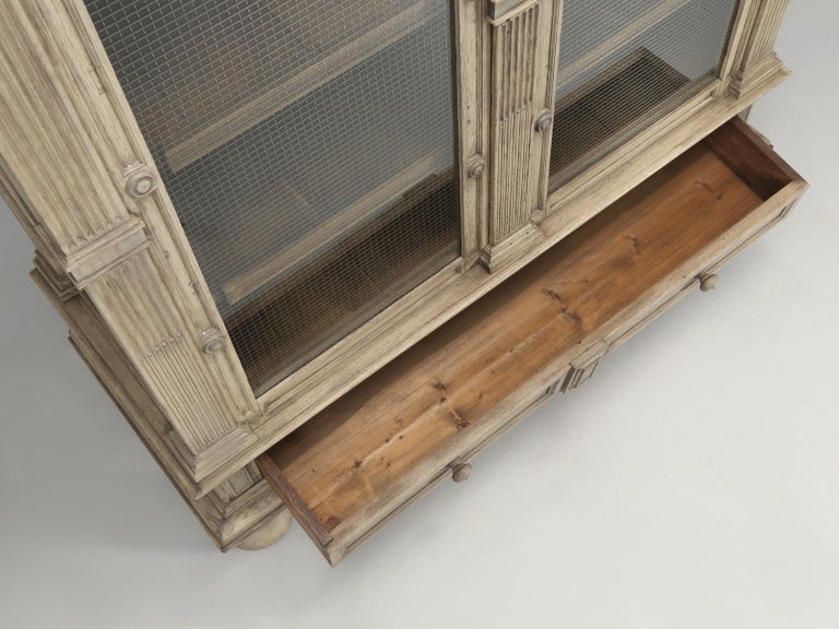 Antique Continental Armoire of Bookcase, Limed Oak Finish, Completely ...