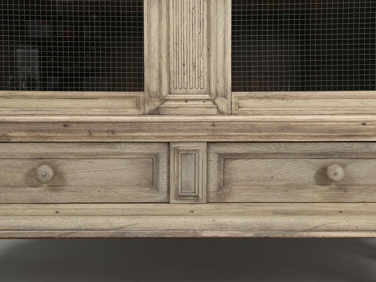 Antique Continental Armoire of Bookcase, Limed Oak Finish, Completely ...