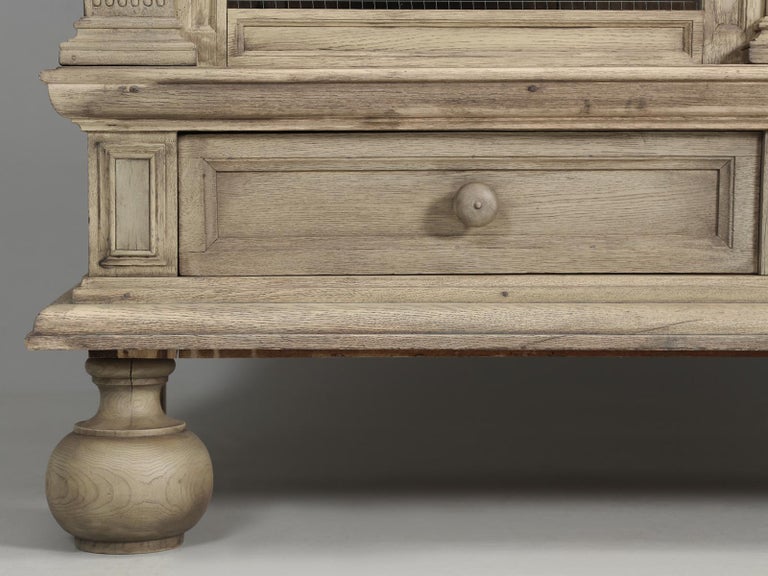 Antique Continental Armoire of Bookcase, Limed Oak Finish, Completely ...