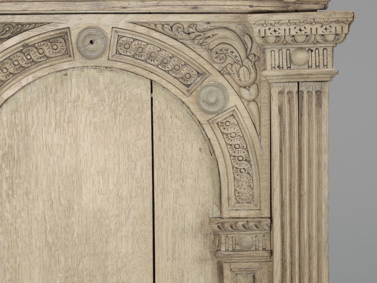 Antique Continental Armoire of Bookcase, Limed Oak Finish, Completely ...
