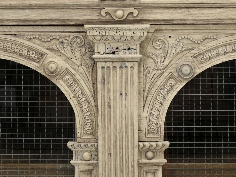 Antique Continental Armoire of Bookcase, Limed Oak Finish, Completely ...