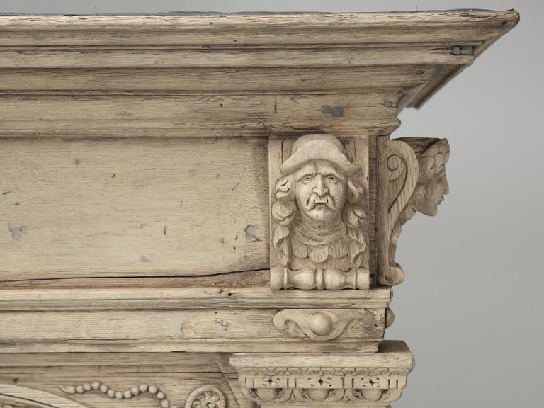 Antique Continental Armoire of Bookcase, Limed Oak Finish, Completely ...