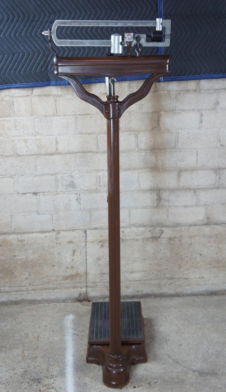 Antique Continental Physicians Painted Grain Steel Medical Scale Ruler ...