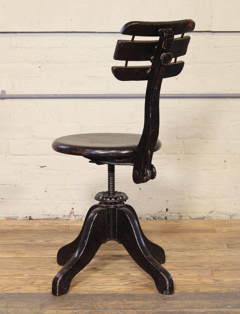 Antique Adjustable Wooden Desk Stool by Cook at 1stDibs | desk stools ...