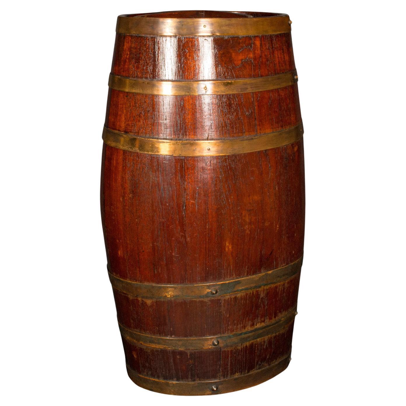 Pair of Large Ceramic Barrel Stick Stands or Planters at 1stDibs