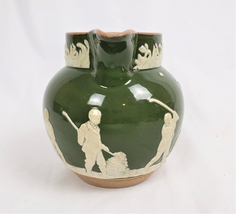 Antique Copeland Spode Pottery Pitcher with Golfing Scenes For Sale at ...