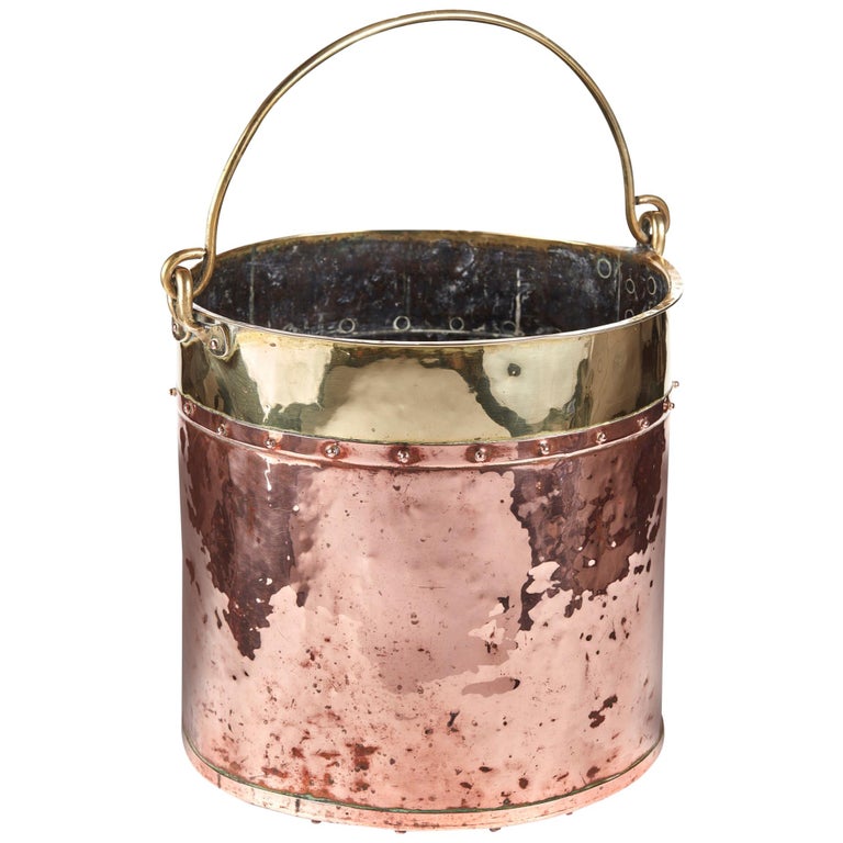 Antique Copper and Brass Coal Bucket, circa 1800 at 1stDibs