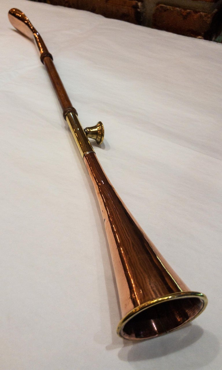 Antique Copper Brass Fox Hunt Horn and Shoe Horn For Sale at 1stDibs