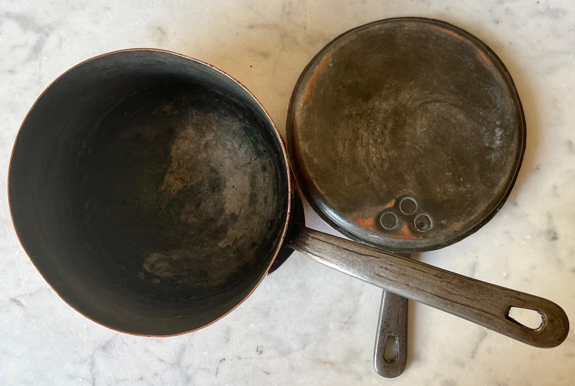 Antique Copper Pot and Lid Set, circa 1850s For Sale at 1stDibs