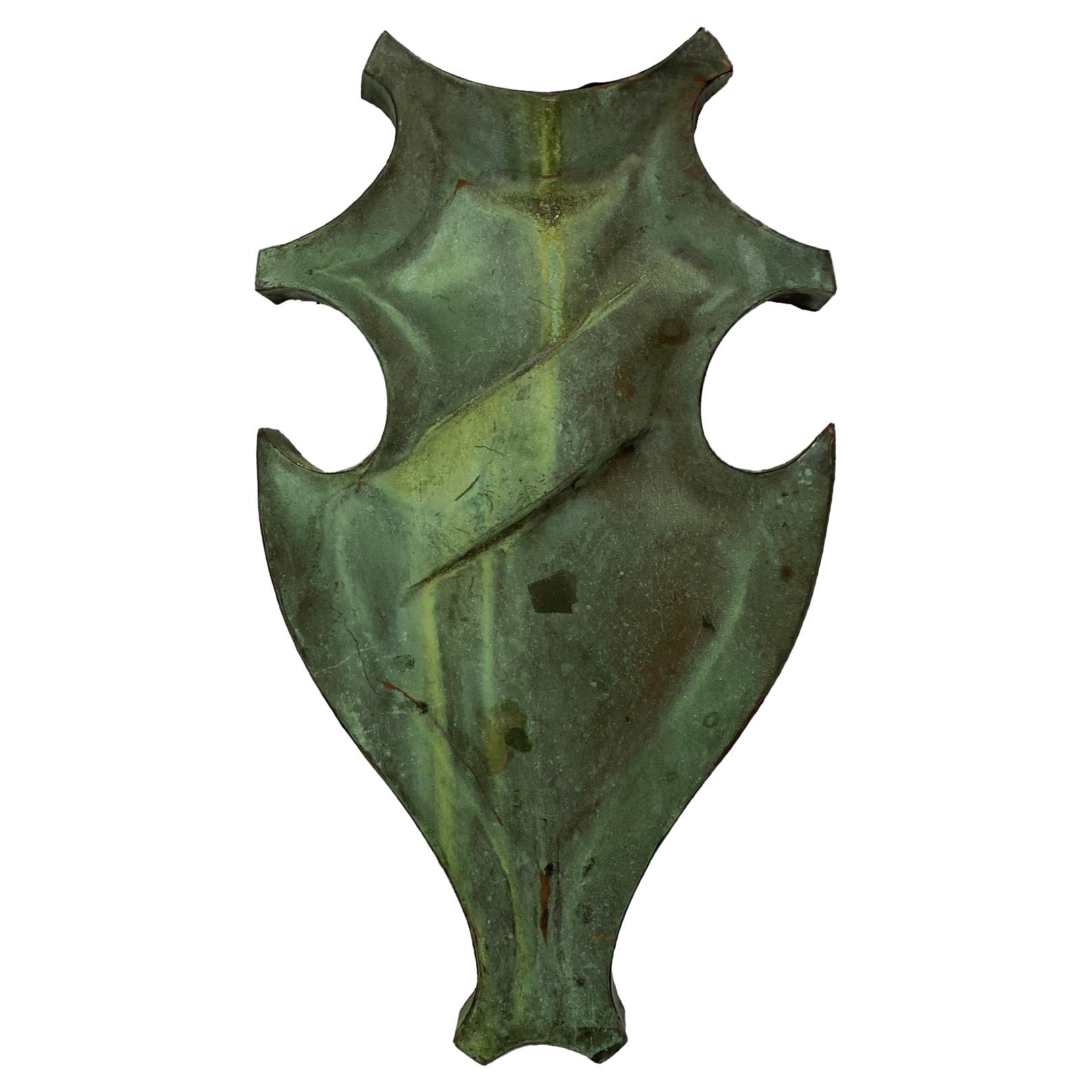 19th Century Floral Green Copper Facade Detail with Original Patina For ...