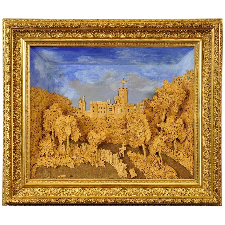 Antique Cork Carving of a German Landscape, circa 1880 at 1stDibs | carved