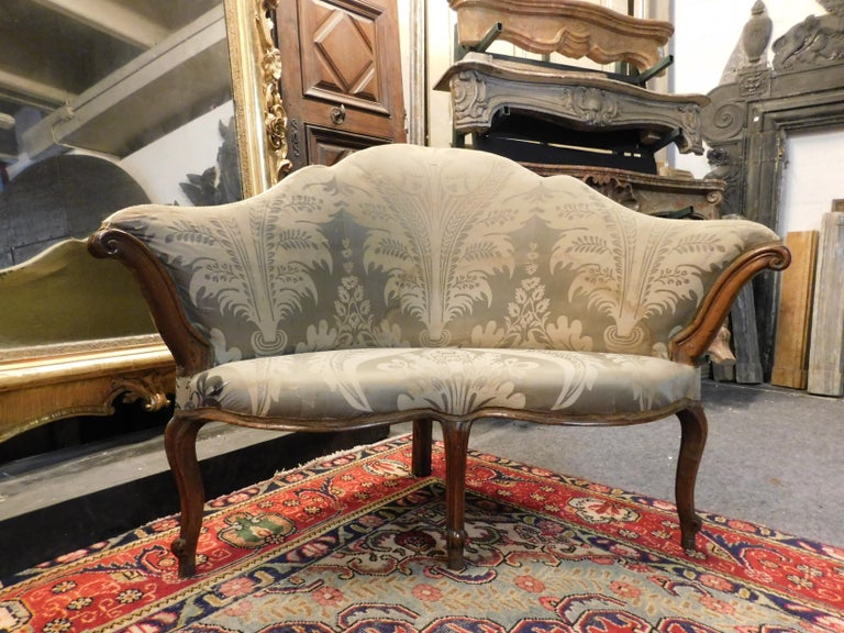 Green Brocade Sofa | Baci Living Room