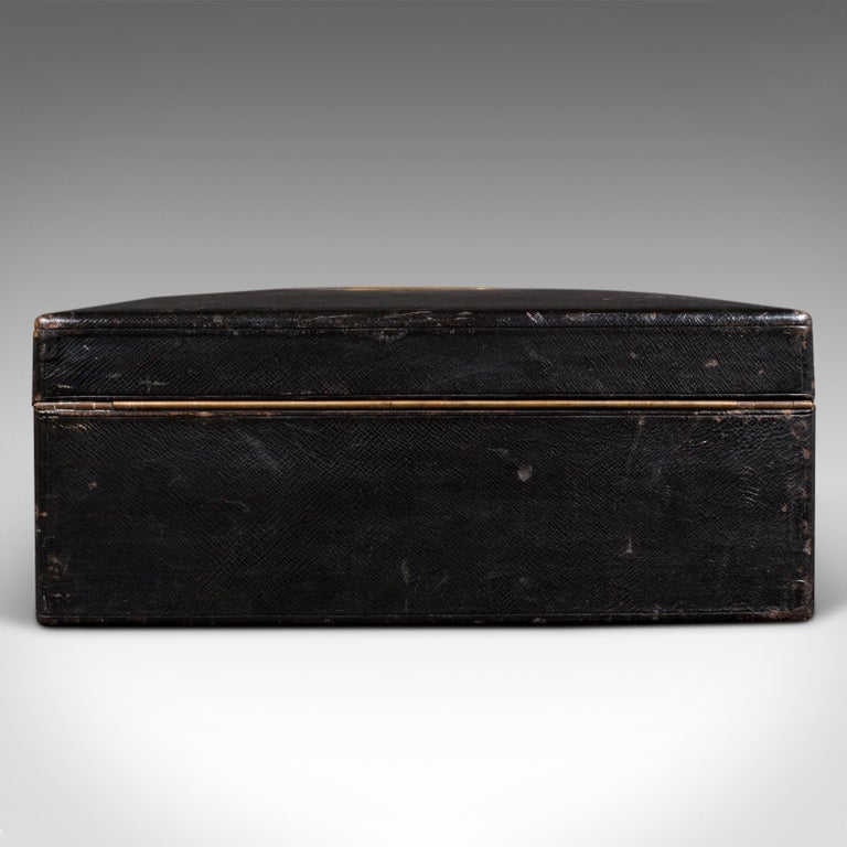 Antique Correspondence Box, English, Leather, Writing Case, Victorian ...