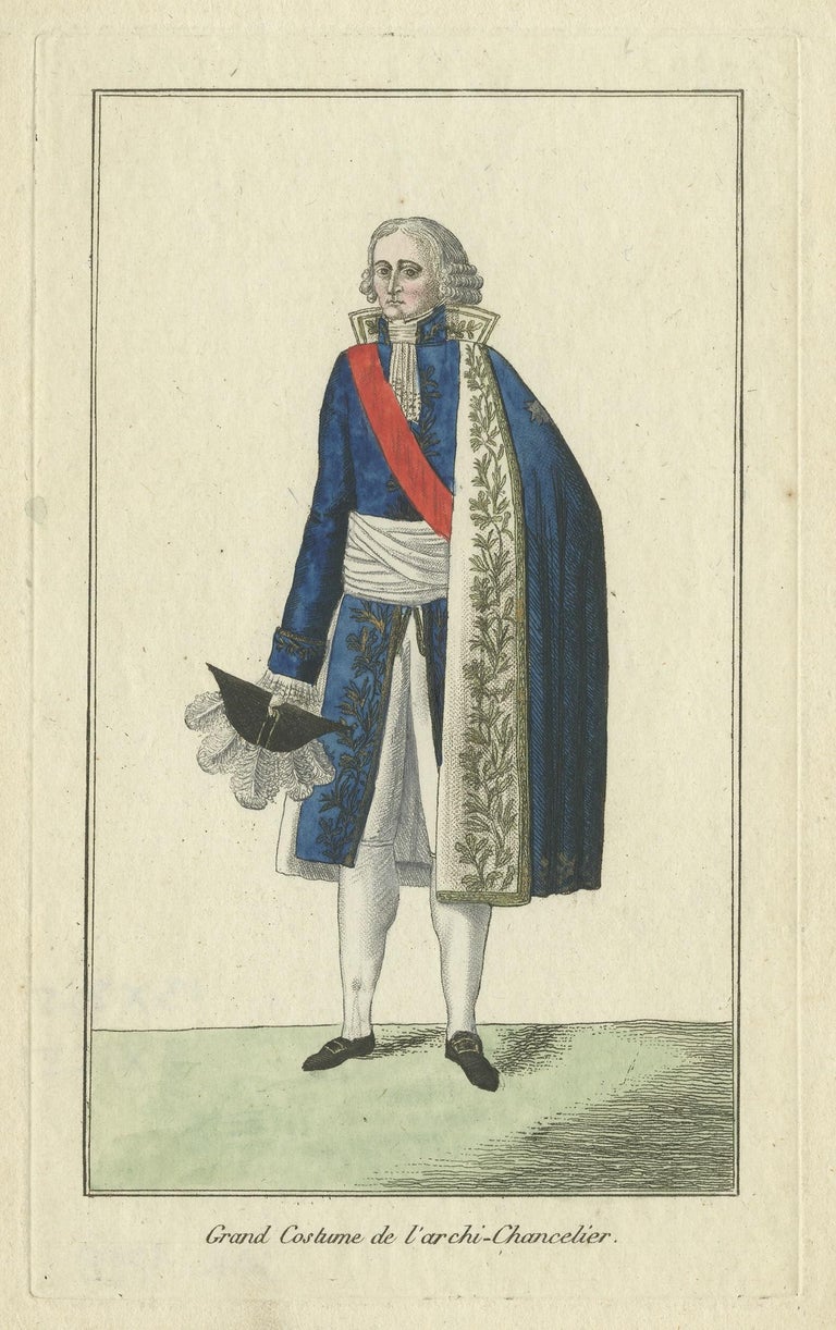 Antique Costume Print of a French Chancellor, circa 1810 For Sale at ...