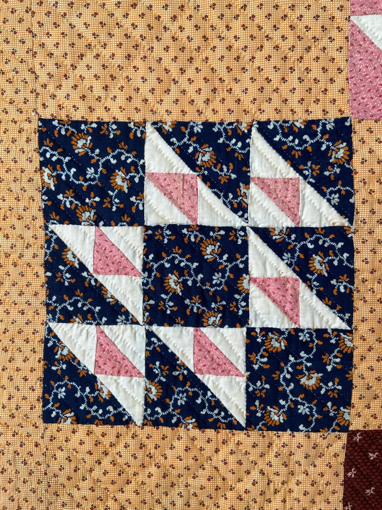 Antique Cotton Apricot “Double X" Quilt, USA, Late 19th Century For ...