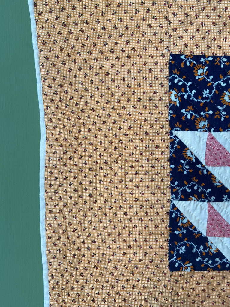 Antique Cotton Apricot “Double X" Quilt, USA, Late 19th Century For ...
