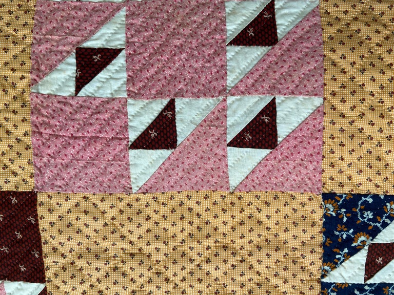 Antique Cotton Apricot “Double X" Quilt, USA, Late 19th Century For ...