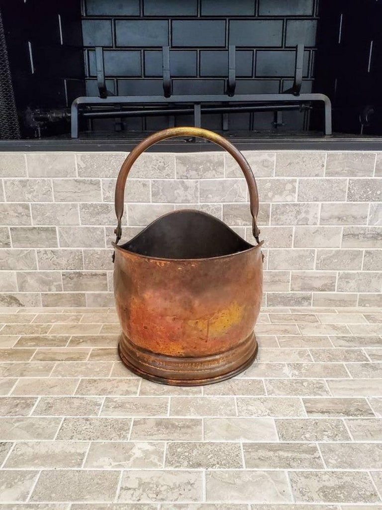 Antique Country English Fireplace Scuttle Bucket For Sale at 1stDibs