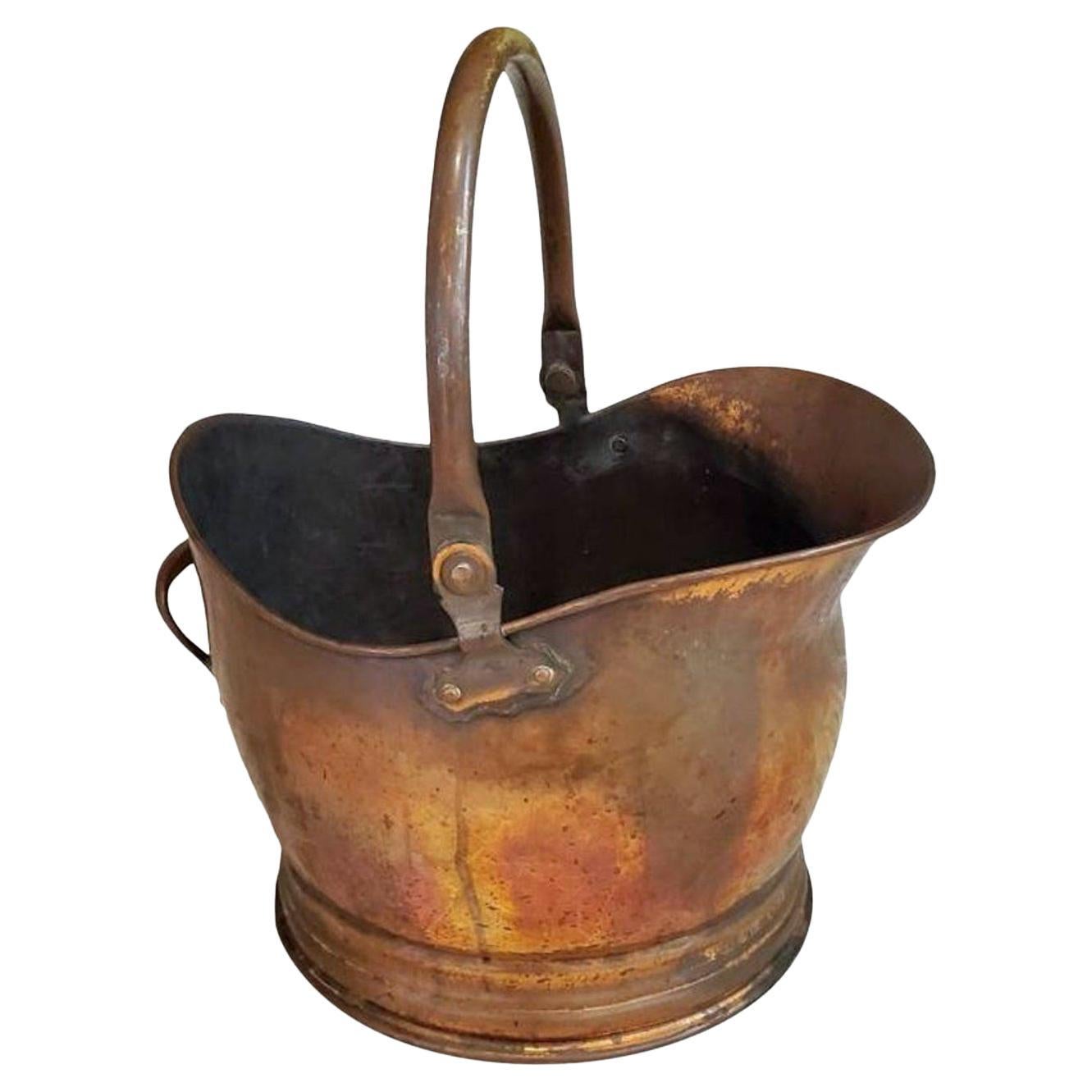 Antique Country English Fireplace Scuttle Bucket For Sale at 1stDibs
