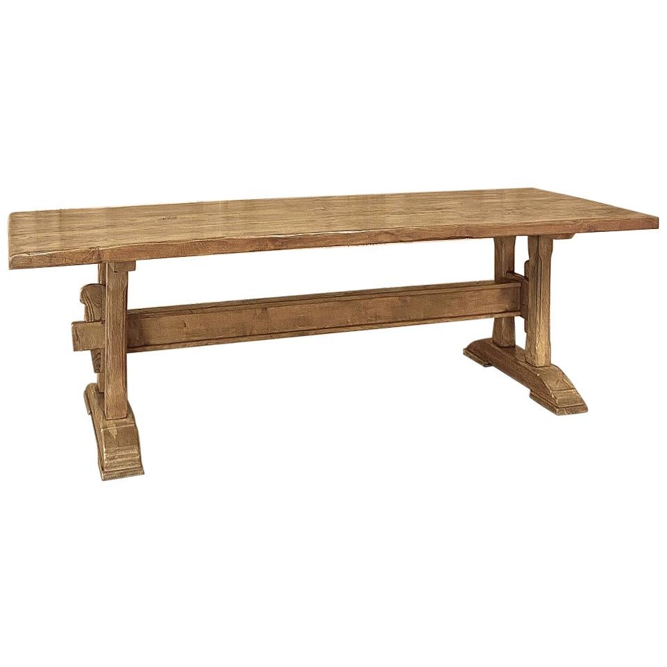 French Sage Painted Louis XV Style Farm Dining Table at 1stDibs
