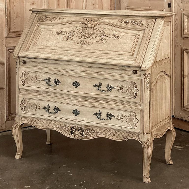 Antique Country French Louis XIV Secretary in Stripped Oak For Sale at ...