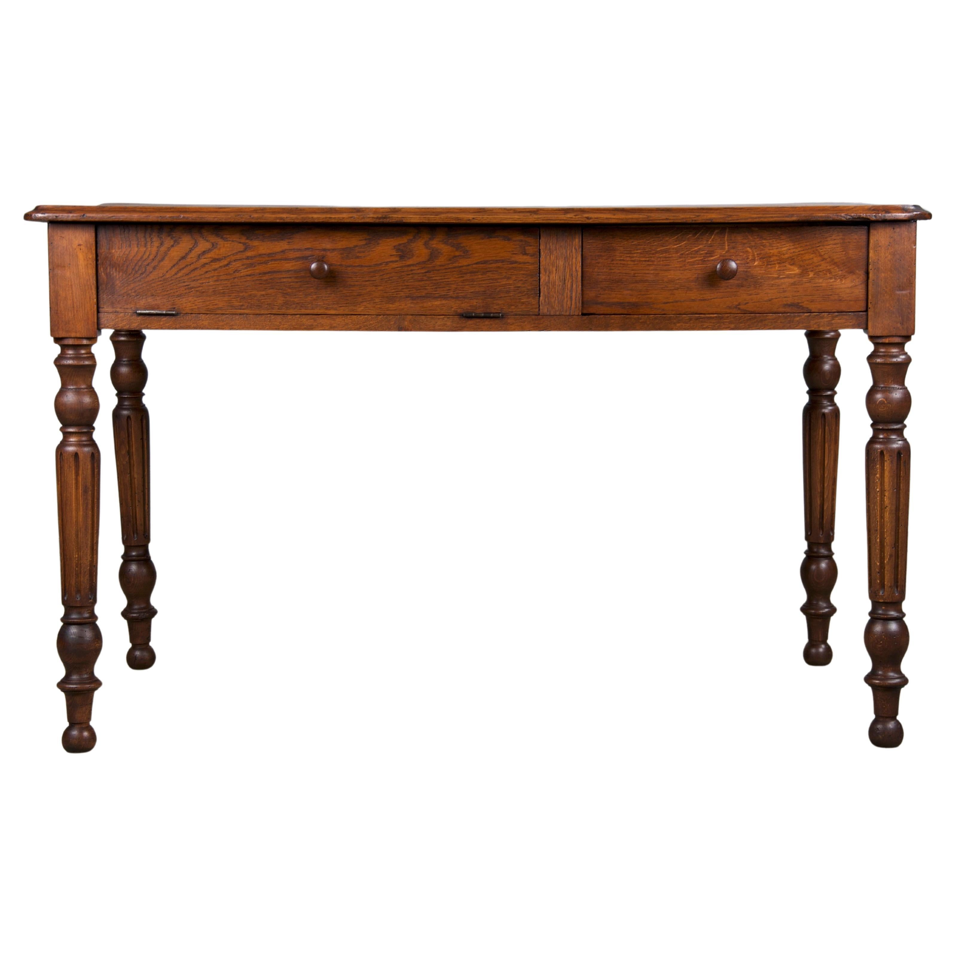 Antique French Louis Philippe Style Walnut Writing Desk For Sale at 1stDibs