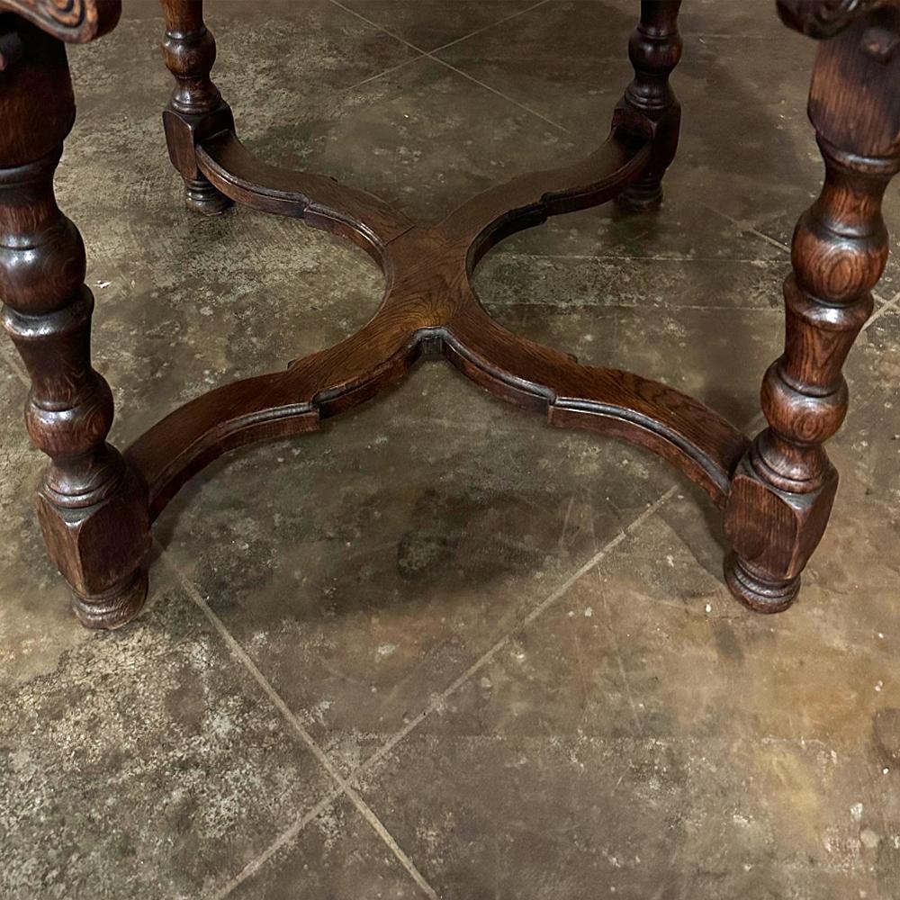 Antique Country French Round Breakfast Table For Sale at 1stDibs