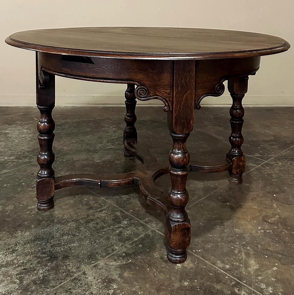 Antique Country French Round Breakfast Table For Sale at 1stDibs